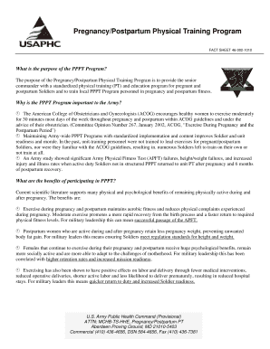 Fillable Online Pregnancy/Postpartum Physical Training Program Fax Email Print - pdfFiller