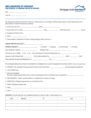 Fillable Online DECLARATION OF DEFAULT Fax Email Print - pdfFiller