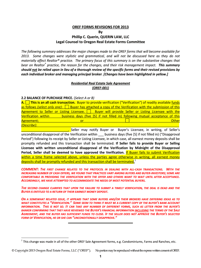 Fillable Online No portion may be reproduced without the express written consent of OREF Fax ...
