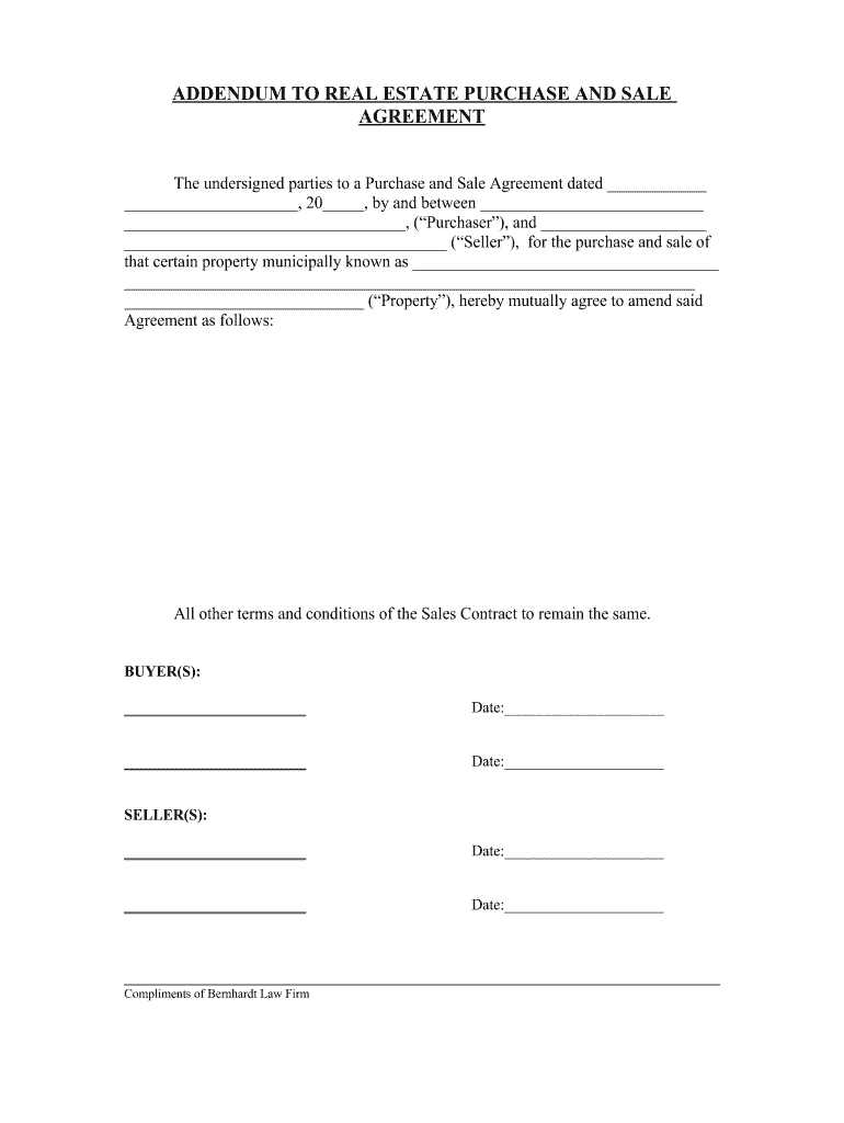 Addendum Real Pdf Fill Online Printable Fillable Blank PdfFiller