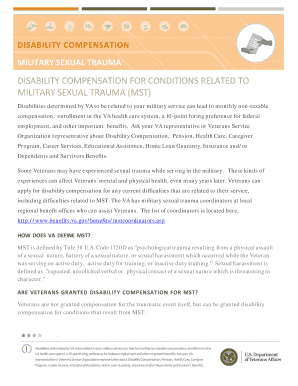 Fillable Online benefits va Military Sexual Trauma. MST, MST ...