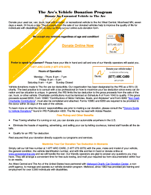 Fillable Online arcwestcentral Car donation - arcwestcentral Fax Email ...