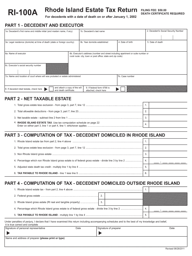 Fillable Online tax ri ri form 100a Fax Email Print - pdfFiller