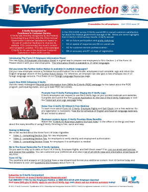 Fillable Online uscis E - Verify Connection Newsletter - USCIS - uscis ...