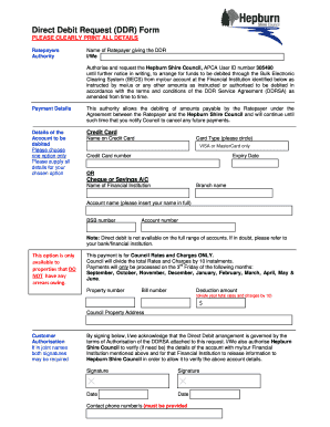 Fillable Online Direct Debit Request DDR Form no specified dates.DOCX ...