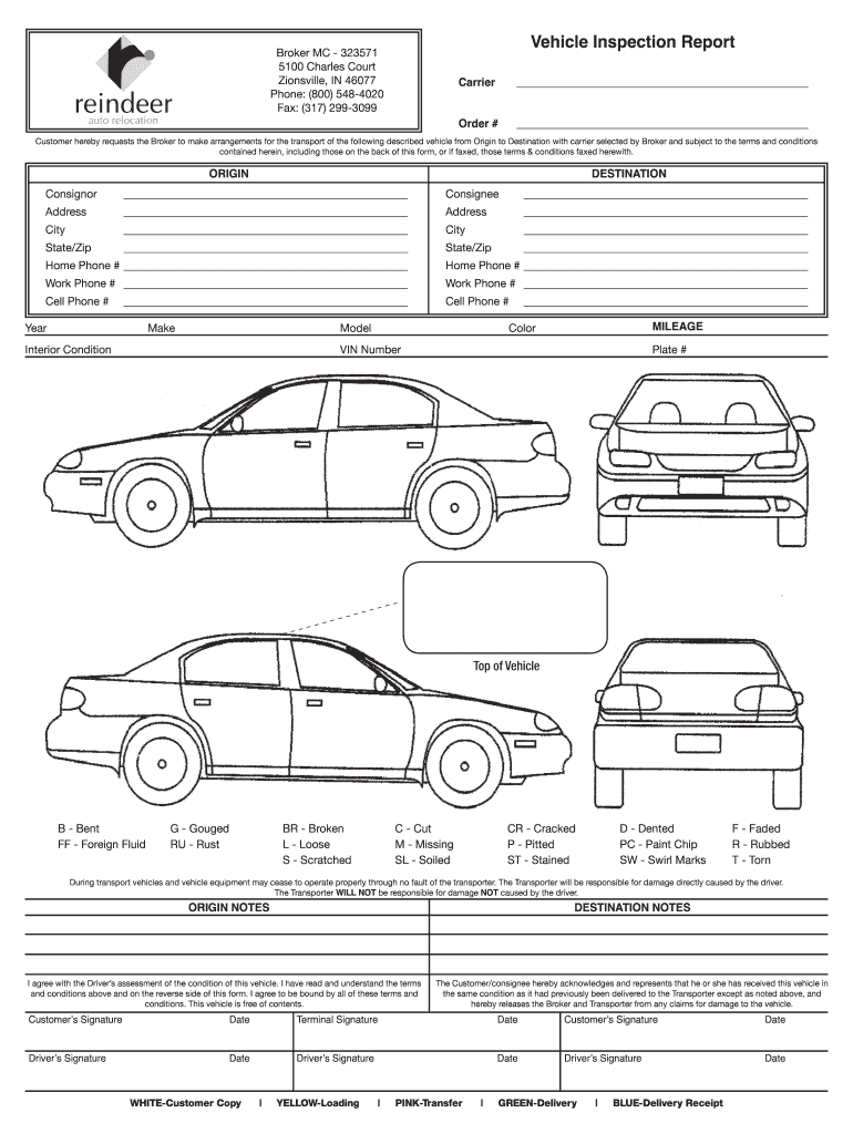 Reindeer Vehicle Inspection Report Fill And Sign Printable Template 