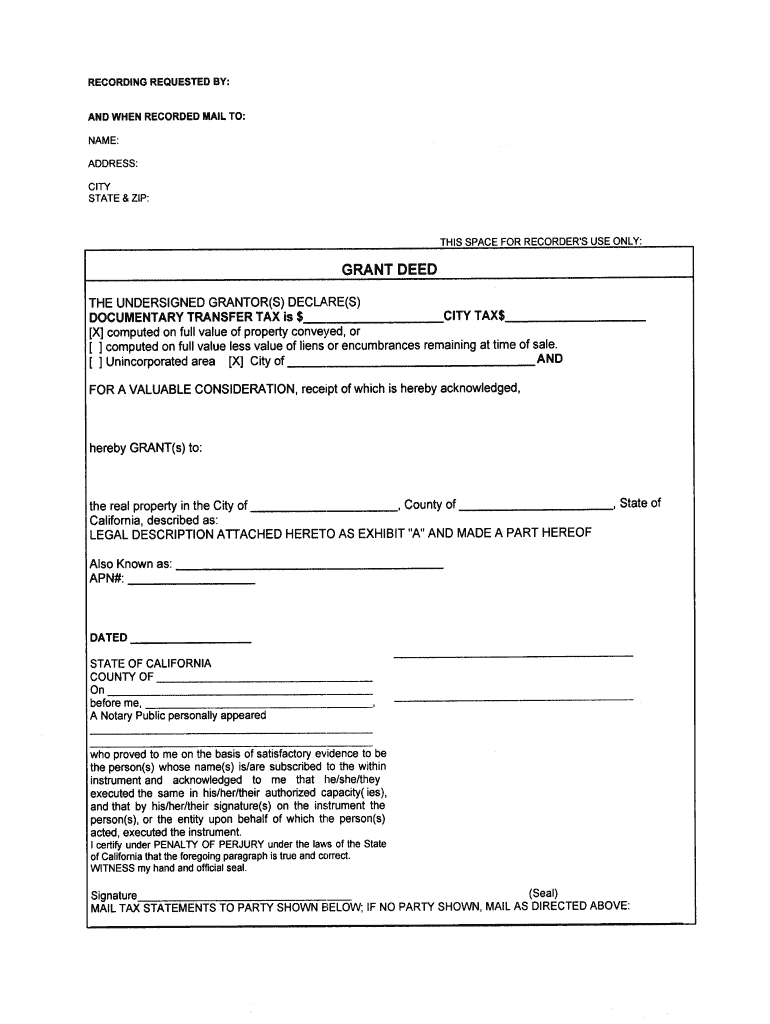 Fillable Online Grant Deed (Fillable) - Brighton Escrow Fax Email Print ...
