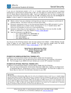 Fillable Online oiss depaul HOW TO APPLY FOR A SOCIAL SECURITY NUMBER ...