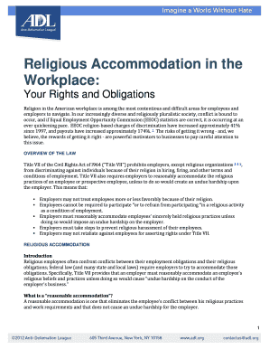 Fillable Online adl Religious Accommodation in the Fax Email Print - pdfFiller
