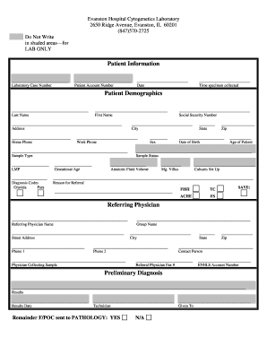 Fillable Online northshore Patient Information Patient Demographics Referring Physician ...