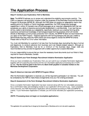 Fillable Online gov mb The Application Process - Government of Manitoba Fax Email Print - pdfFiller