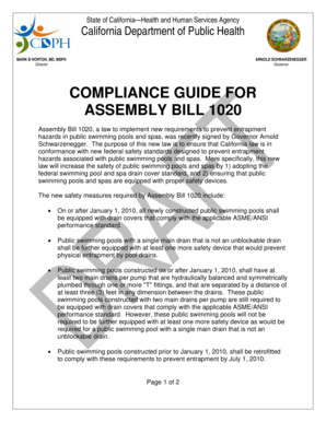 Fillable Online cdph ca Compliance Guide for Assembly Bill 1020 (PDF ...
