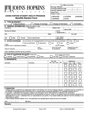 Fillable Online jhsph 2009.03.0780 JH FORM Fax Email Print - pdfFiller