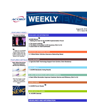 Fillable Online acord Newsletter - Fax Email Print - pdfFiller