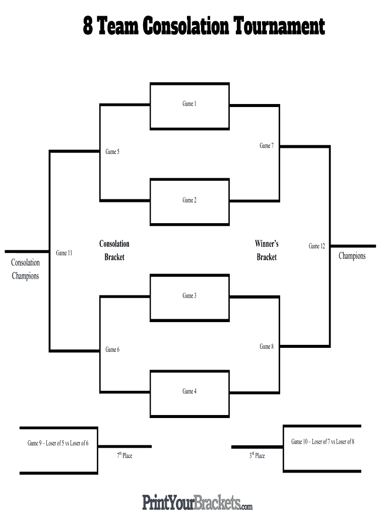 Printable 8 Team Double Elimination Bracket Martin Printable Calendars