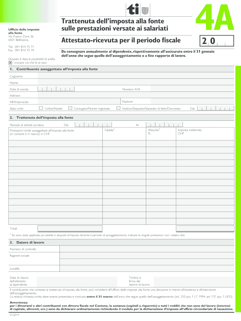 Tabelle imposte alla fonte: Fill out & sign online | DocHub