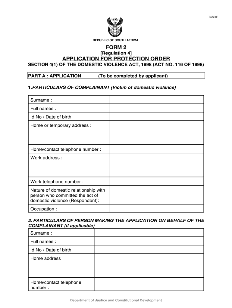 Form 6 Application For Protection Order Fill Online Printable