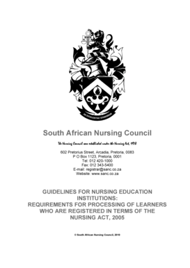 Fillable Online SANC Guide - Learner Requirements - South African ...