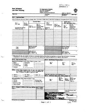 Fillable Online hud Rent Schedule - HUD - hud Fax Email Print - pdfFiller