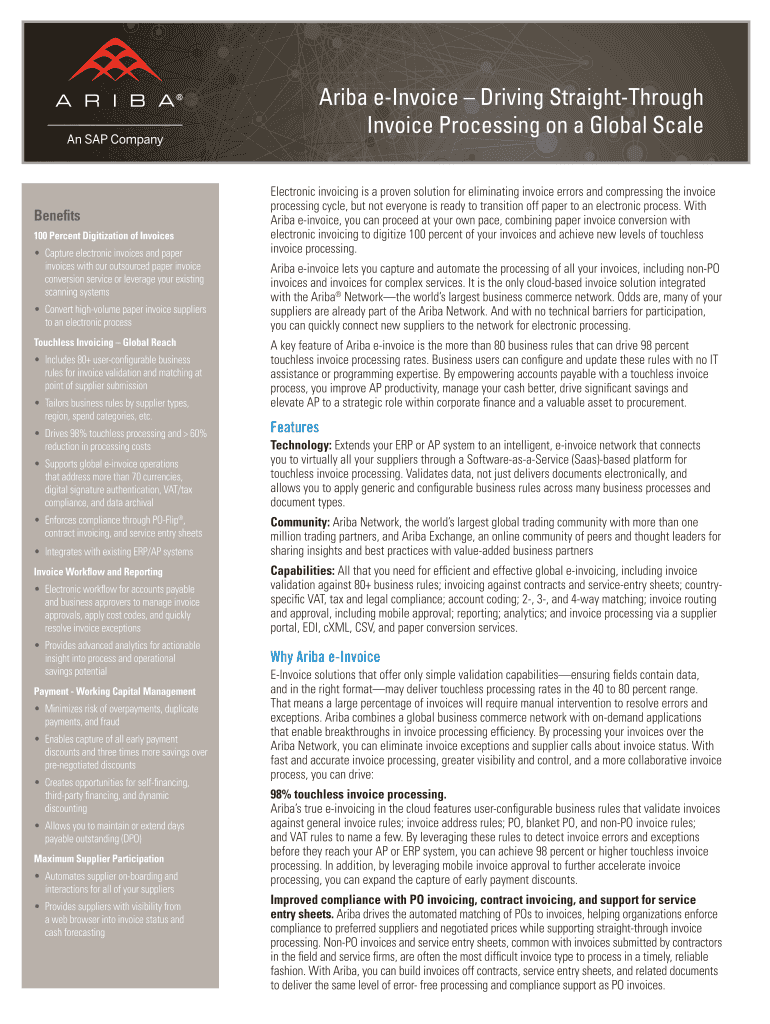 Fillable Online Invoice Management - Ariba Fax Email Print - pdfFiller