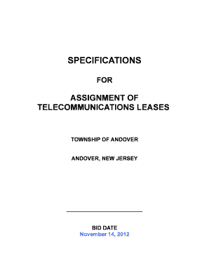 Fillable Online SPECIFICATIONS - Andover Township Fax Email Print ...