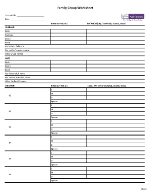 Fillable Online Family Group Worksheet Fax Email Print - pdfFiller