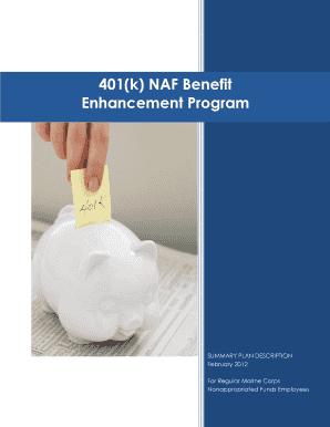 Fillable Online 401(k) NAF Benefit Enhancement Program Handbook Fax ...