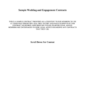 Fillable Online Sample Wedding and Engagement Contracts - The I Do ...