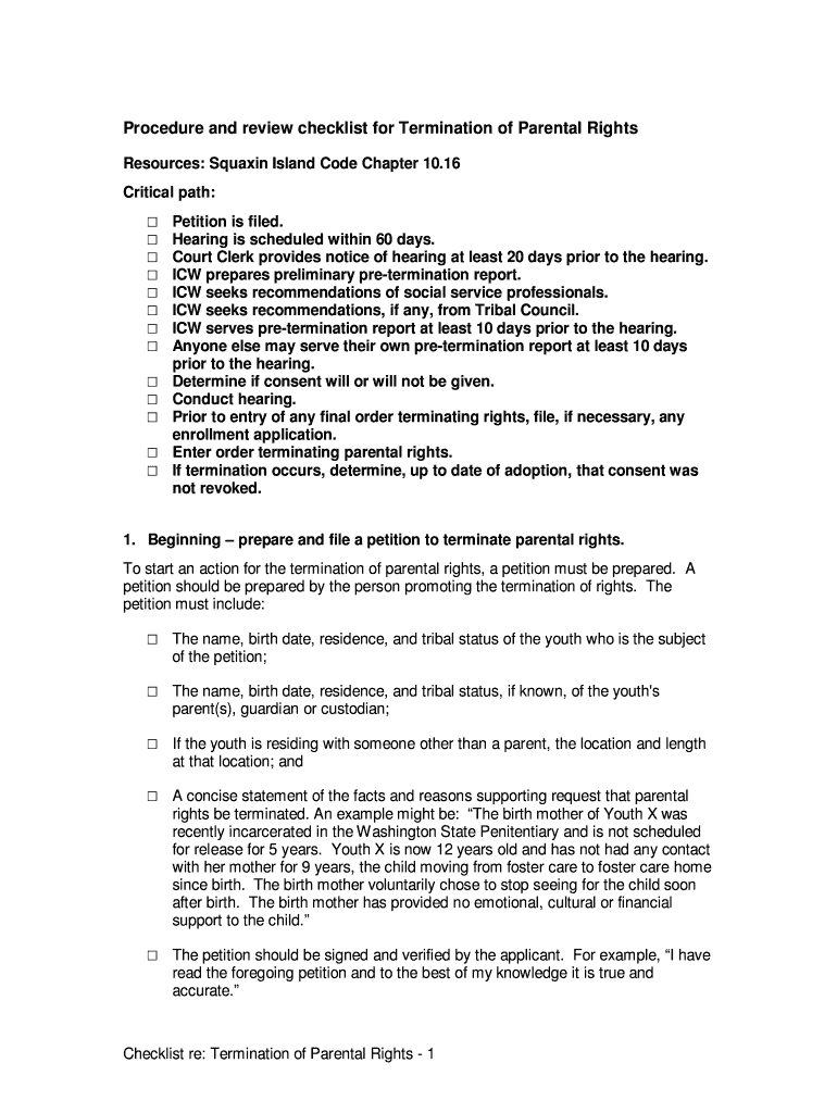 Fillable Online ncsacw samhsa Procedure and review checklist for ...