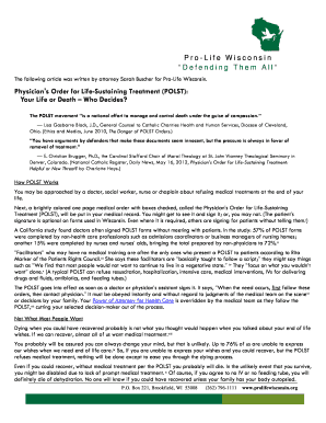 Fillable Online POLST - Pro-Life Wisconsin Fax Email Print - pdfFiller