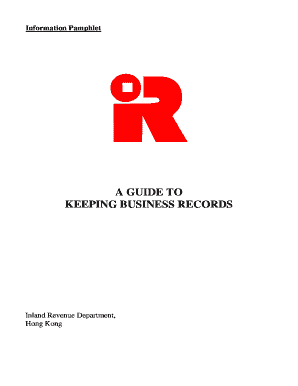 Fillable Online ird gov A Guide to Keeping Business Records (booklet) - ird gov Fax Email Print ...