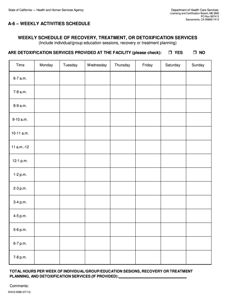 2013 Form CA DHCS 5086Fill Online Printable Fillable Blank PdfFiller