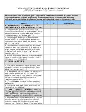 Fillable Online Performance Management Checklist Fax Email Print ...