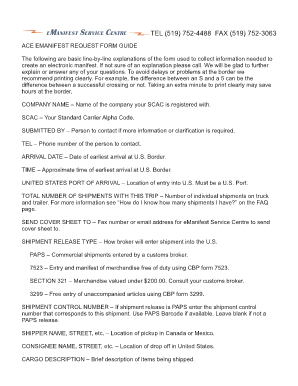 Greeneye Manifest - Fill Online, Printable, Fillable, Blank | pdfFiller