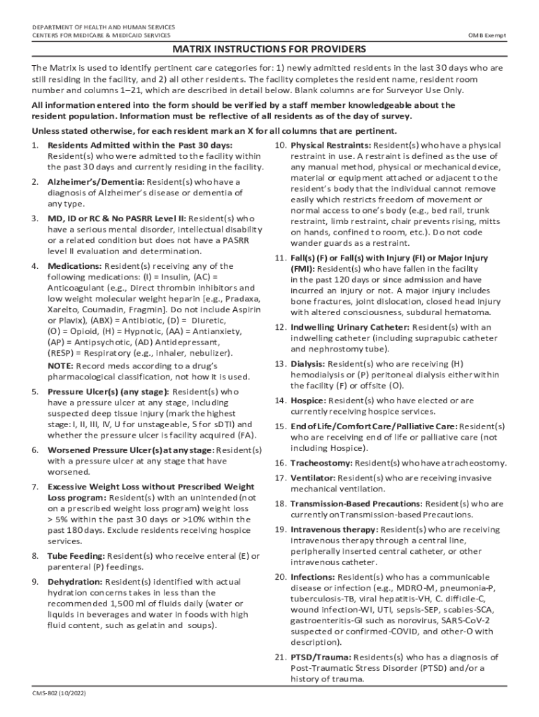 Fillable Online cms cms 802 downloadable form Fax Email Print - pdfFiller