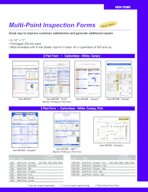 Fillable Online Multi-Point Inspection Forms - DistributorCentral Fax ...