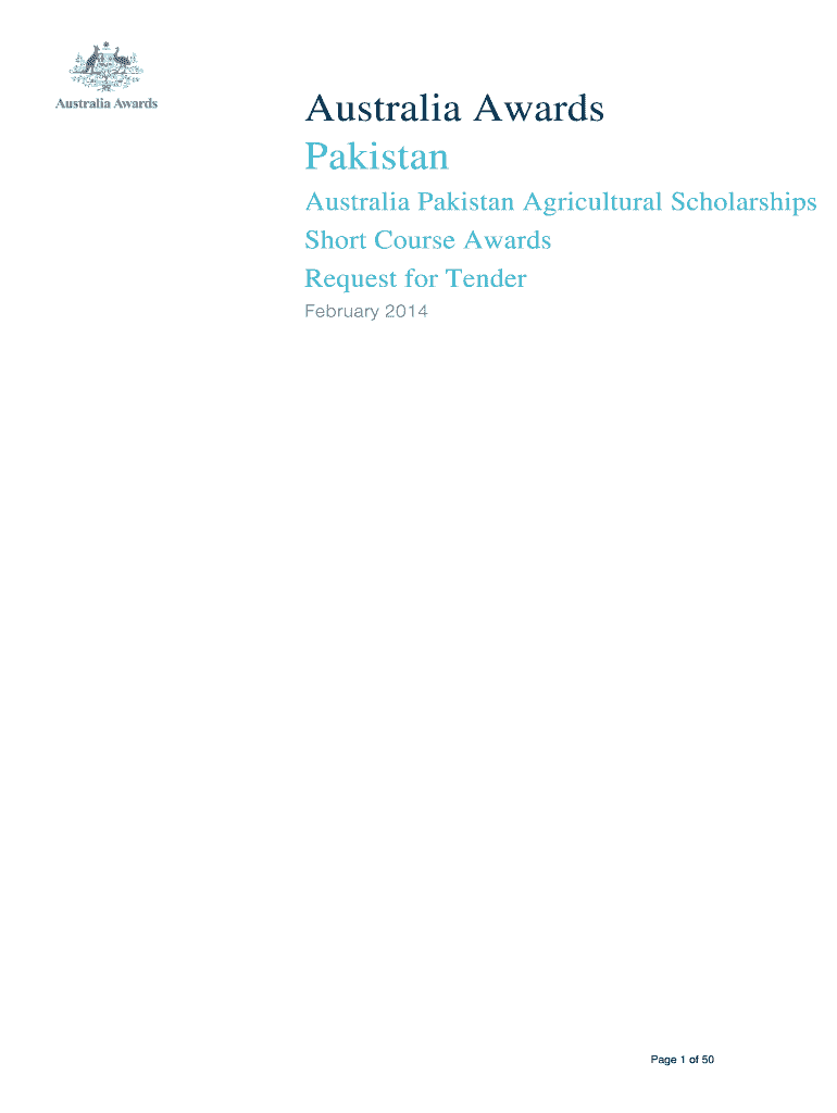 Fillable Online Australia Awards Short Course Award RFT.doc. AP-197 ...