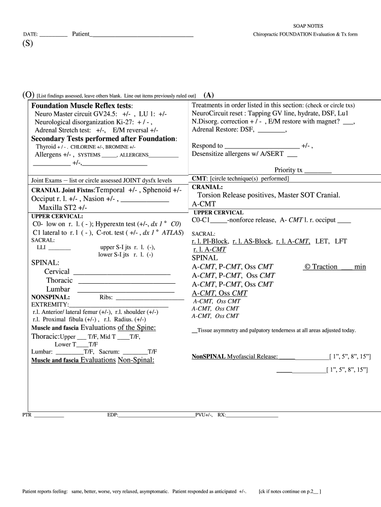 Chiropractic Soap Notes Template Fill Out Sign Online DocHub