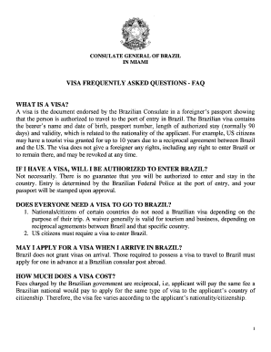 Fillable Online VISA FREQUENTLY ASKED QUESTIONS - FAQ WHAT IS A VISA ... Fax Email Print - pdfFiller