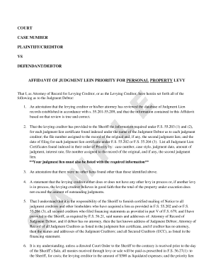 Fillable Online pbso Affidavit for Personal Property Levy - pbso Fax ...