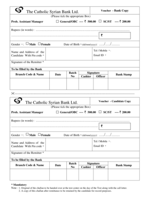Download Fee Payment Challan - Catholic Syrian Bank - Csb Co 2020-2025 ...