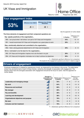 Fillable Online People survey 2013: high level results for UK Visas ...