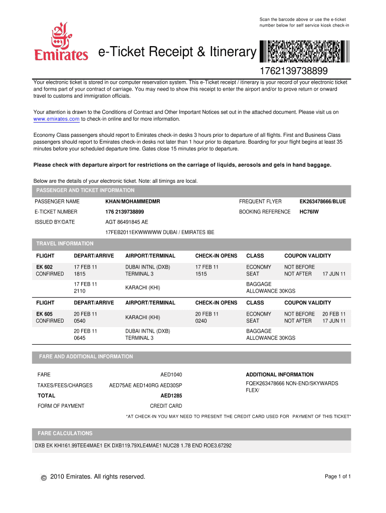 How To Print My Emirates E Ticket WASQIMA