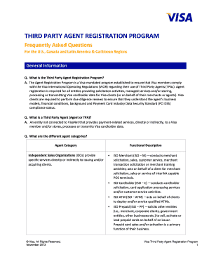Fillable Online THIRD PARTY AGENT REGISTRATION PROGRAM - Visa Fax Email ...
