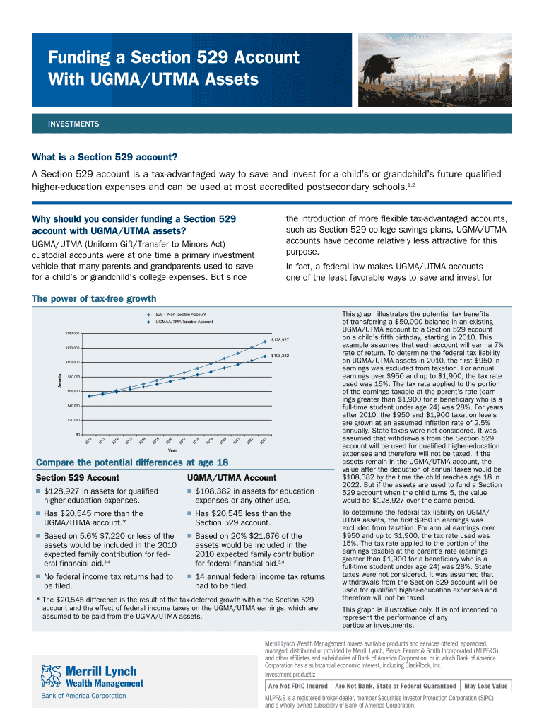 Fillable Online Funding a Section 529 Account With UGMA/UTMA Assets Fax ...