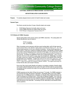 Fillable Online yosemite Benefit-Related Cash Receipts - yosemite Fax ...