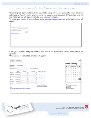 Fillable Online Instructions Online Timesheet Submissions Fax Email ...