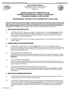 Fillable Online bbs ca Lpcc mft and lcsw grandparenting application ...