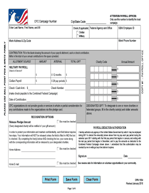 Fillable Online opm Combined Federal Campaign Form - Office of ...