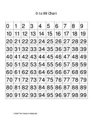 Fillable Online 0 to 99 Chart - Innovative Classroom Fax Email Print ...